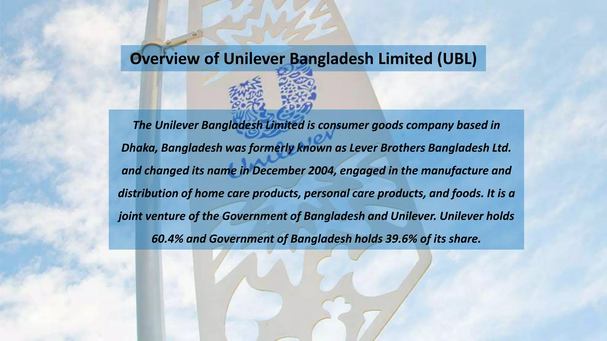 Internal & External Analysis of Unilever Bangladesh Ltd. | PPTX