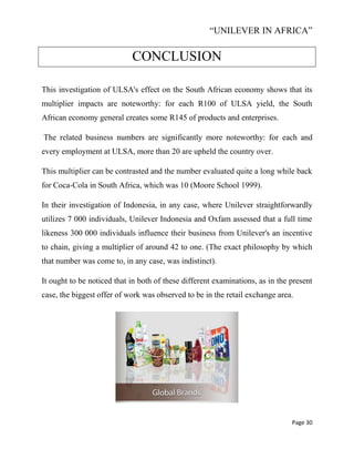 Unilever in africa | PDF