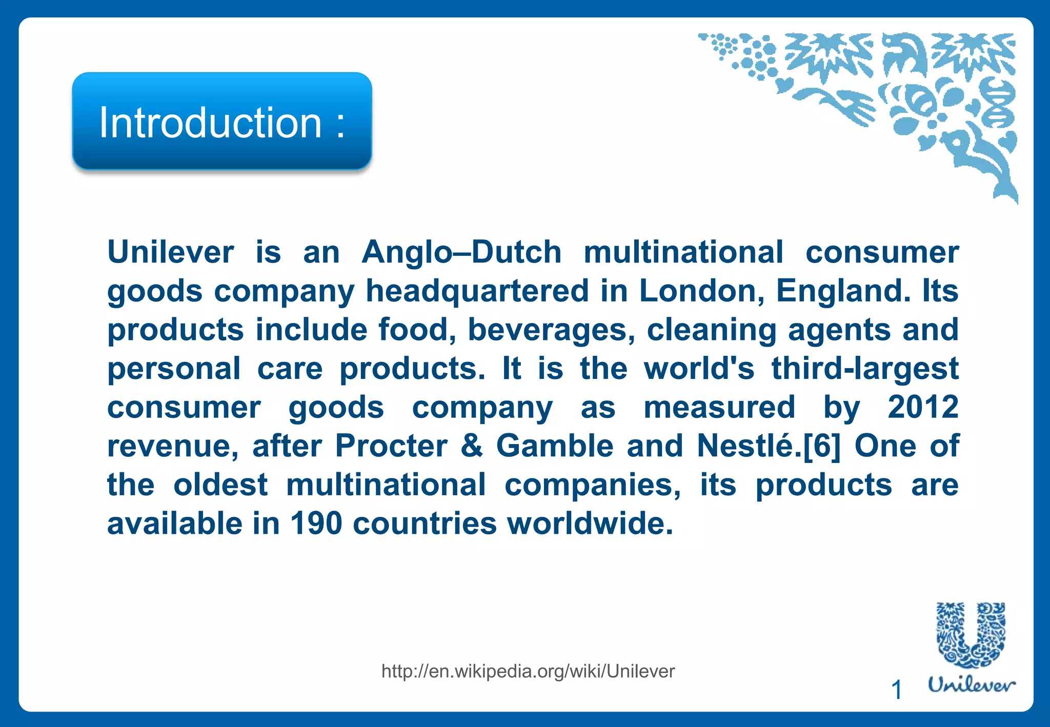 Unilever presentation | PPTX