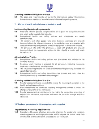 Unilever responsible sourcing policy 2014 | PDF