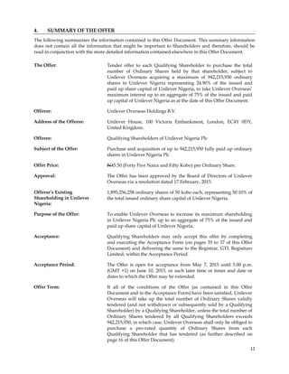 Unilever Tender Offer | PDF | Business Accounting & Finance | Business