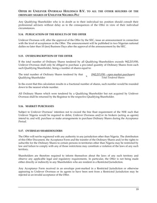 Unilever Tender Offer | PDF