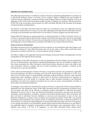 Unilever Tender Offer | PDF | Business Accounting & Finance | Business