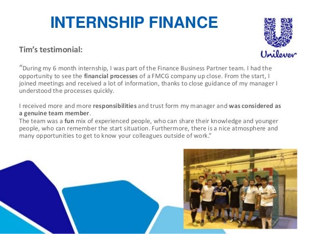 Unilever Internship Testimonials