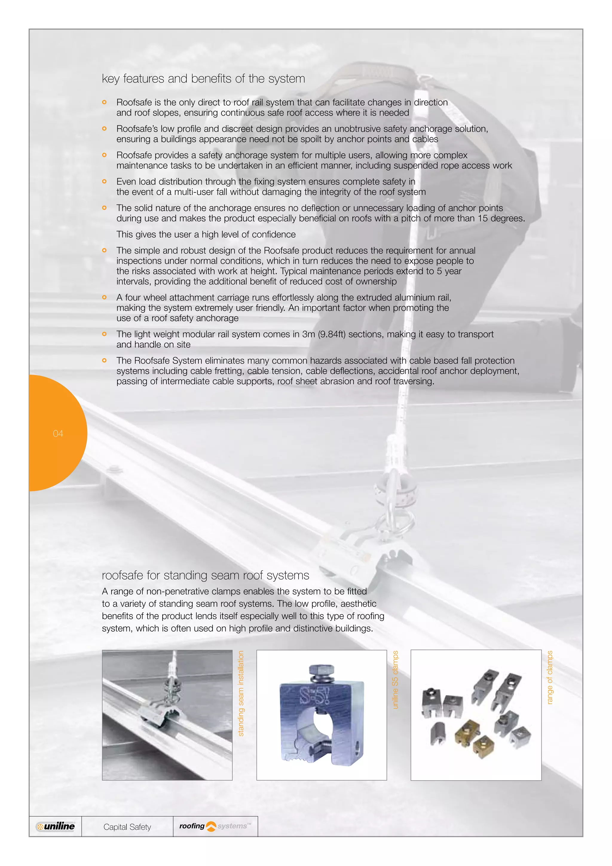 Uniline roofsafe-rail-bcr eng | PDF