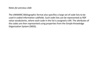 UNIMARC in RDF project | PPT