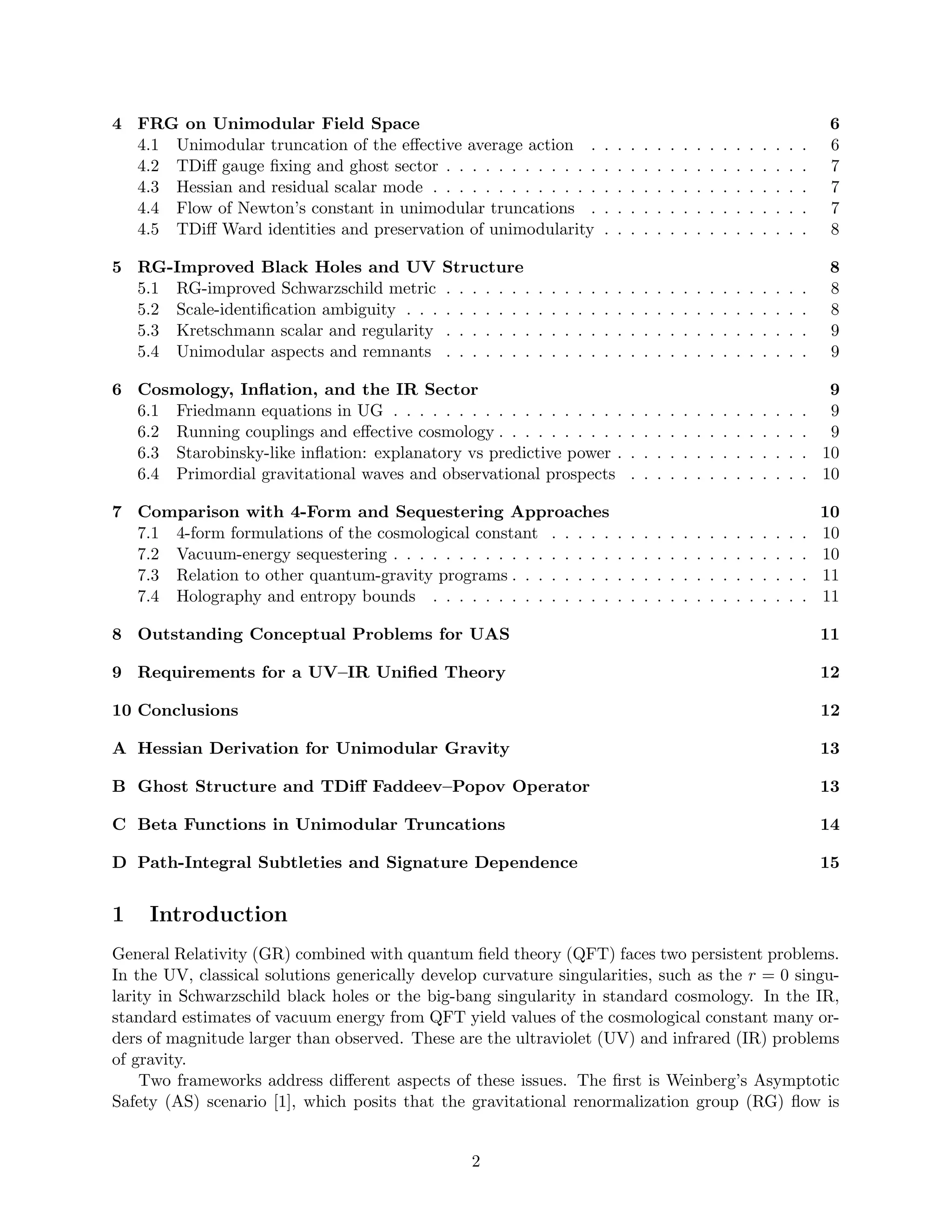 Unimodular Gravity and Asymptotic Safety | PDF
