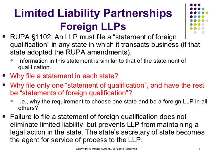 Unincorporated Business Entities Section - Limited Liability Partners…