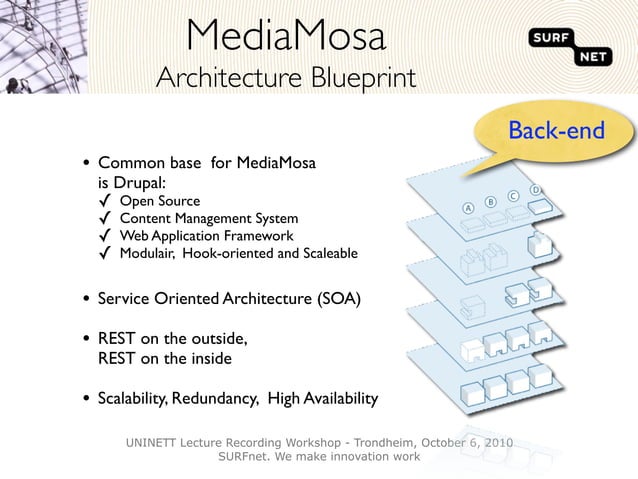MediaMosa: overview, architecture and how it fits with Opencast Matterhorn | PPT