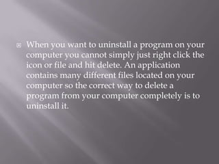 Uninstall a program | PPTX