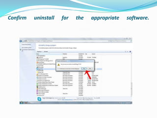 Uninstall program from window7 | PPTX