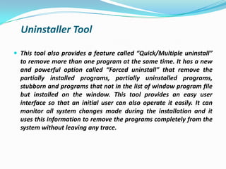 Uninstall program from window7 | PPTX