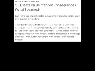 Unintended Consequences and Tech | PPTX
