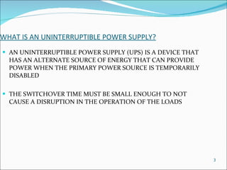 Uninterruptible power supplies ANR | PPT