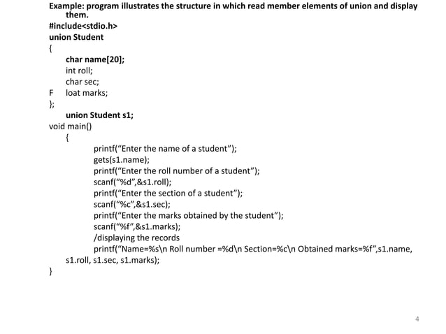 Union in C programming | PPTX | Programming Languages | Computing
