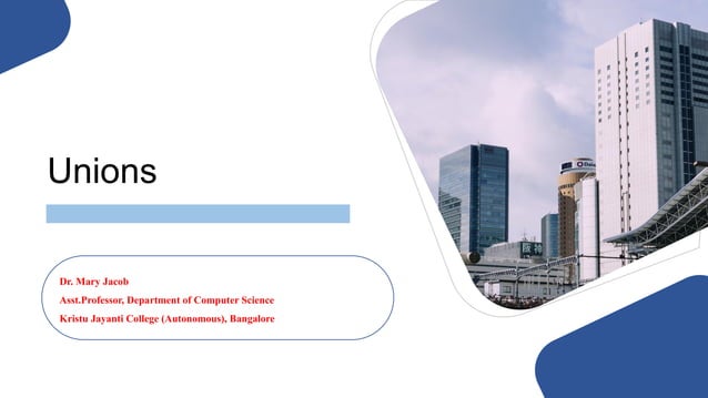 Union in C Programming Language-Basic Concepts | PDF