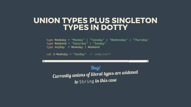 Union Types and Literal Singleton Types in Scala (and Typescript) | PDF