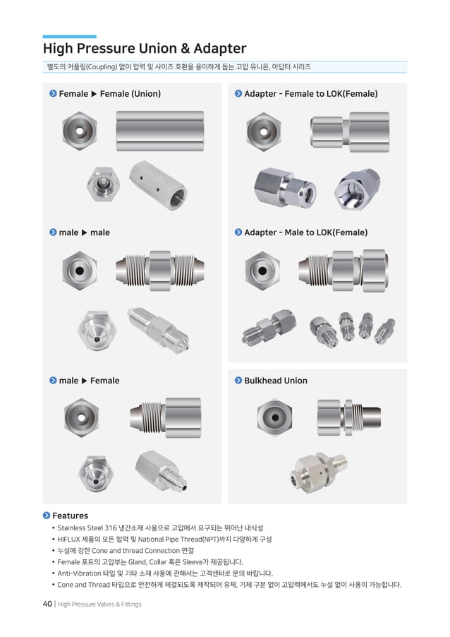 하이플럭스 고압 유니온 & 아답터 카달로그 2025 (High Pressure Union, Adapter Catalog 2025 ...