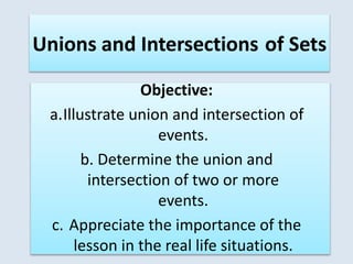 Understand Unions and Intersections of Events with Venn Diagrams | PPT