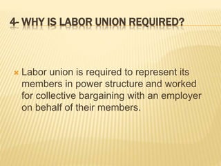 Union and labor laws Presentation | PPTX