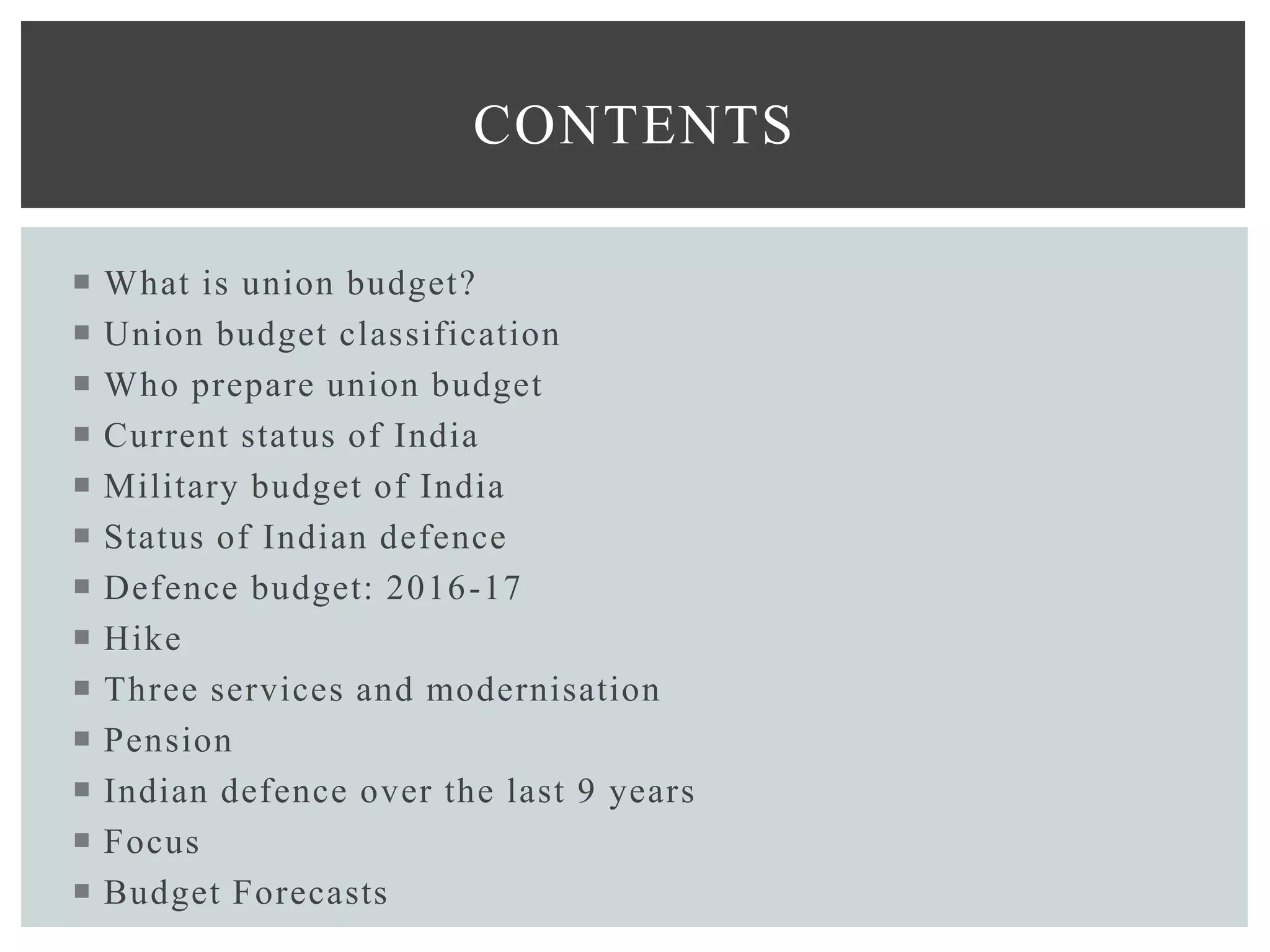 Union budget | PPTX
