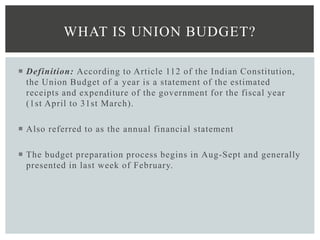 Union budget | PPTX