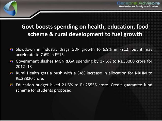 Indian Union budget 2012 - 13 | PPT