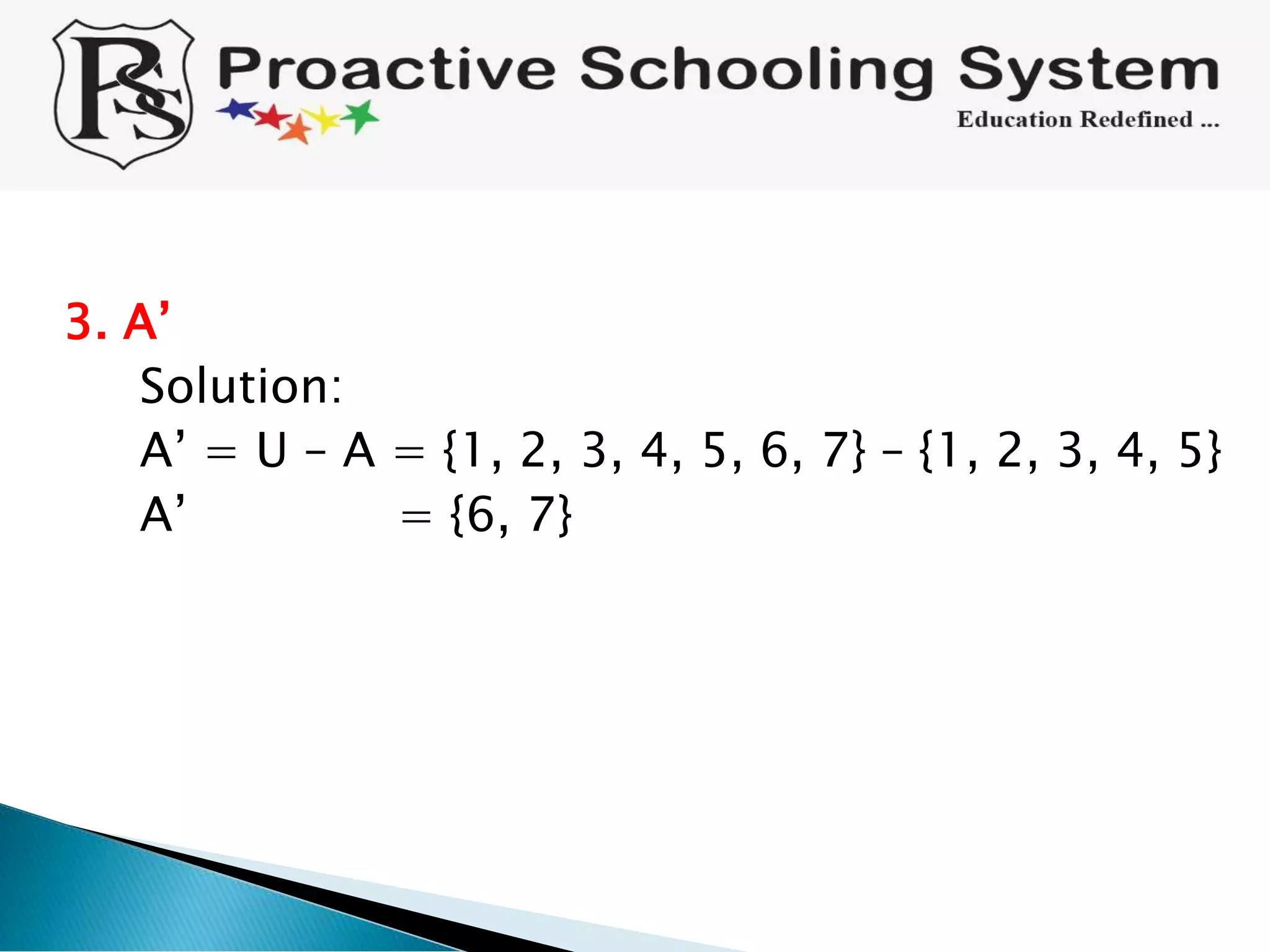 Union, intersection & compliment | PDF
