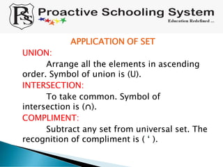 Union, intersection & compliment | PDF