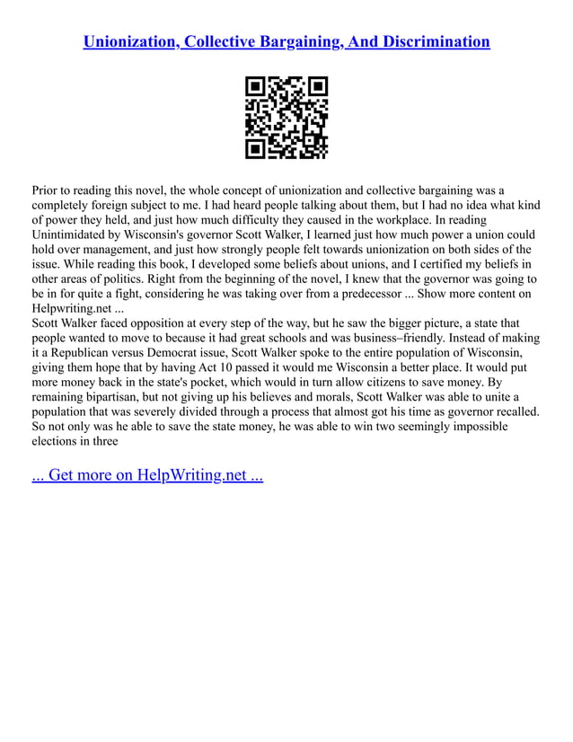 Unionization, Collective Bargaining, And Discrimination | PDF