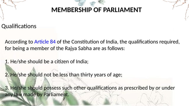 Union Legislature- Parliament : Rajya Sabha and Lok Sabha | PPTX ...