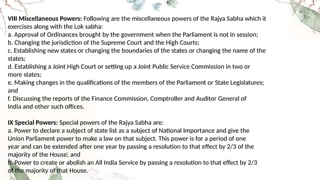 Union Legislature- Parliament : Rajya Sabha and Lok Sabha | PPTX ...