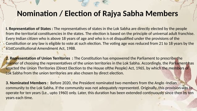 Union Legislature- Parliament : Rajya Sabha and Lok Sabha | PPTX ...