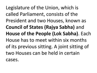 Union legislature 2 | PPT