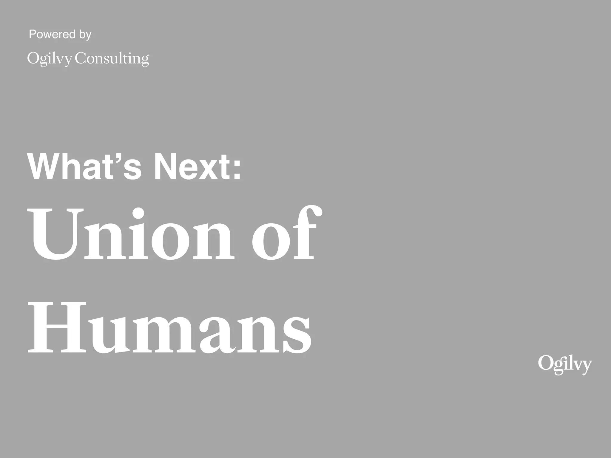 What's Next: Union of Humans | PPT