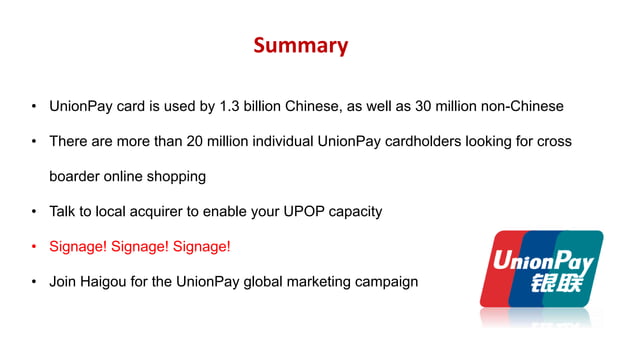 China opportunity with UnionPay | PPTX