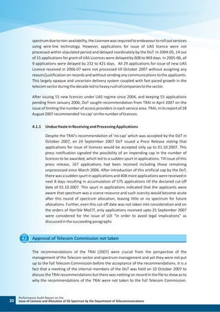 Report No. 19 of 2010 - Performance Audit of Issue of Licences and ...