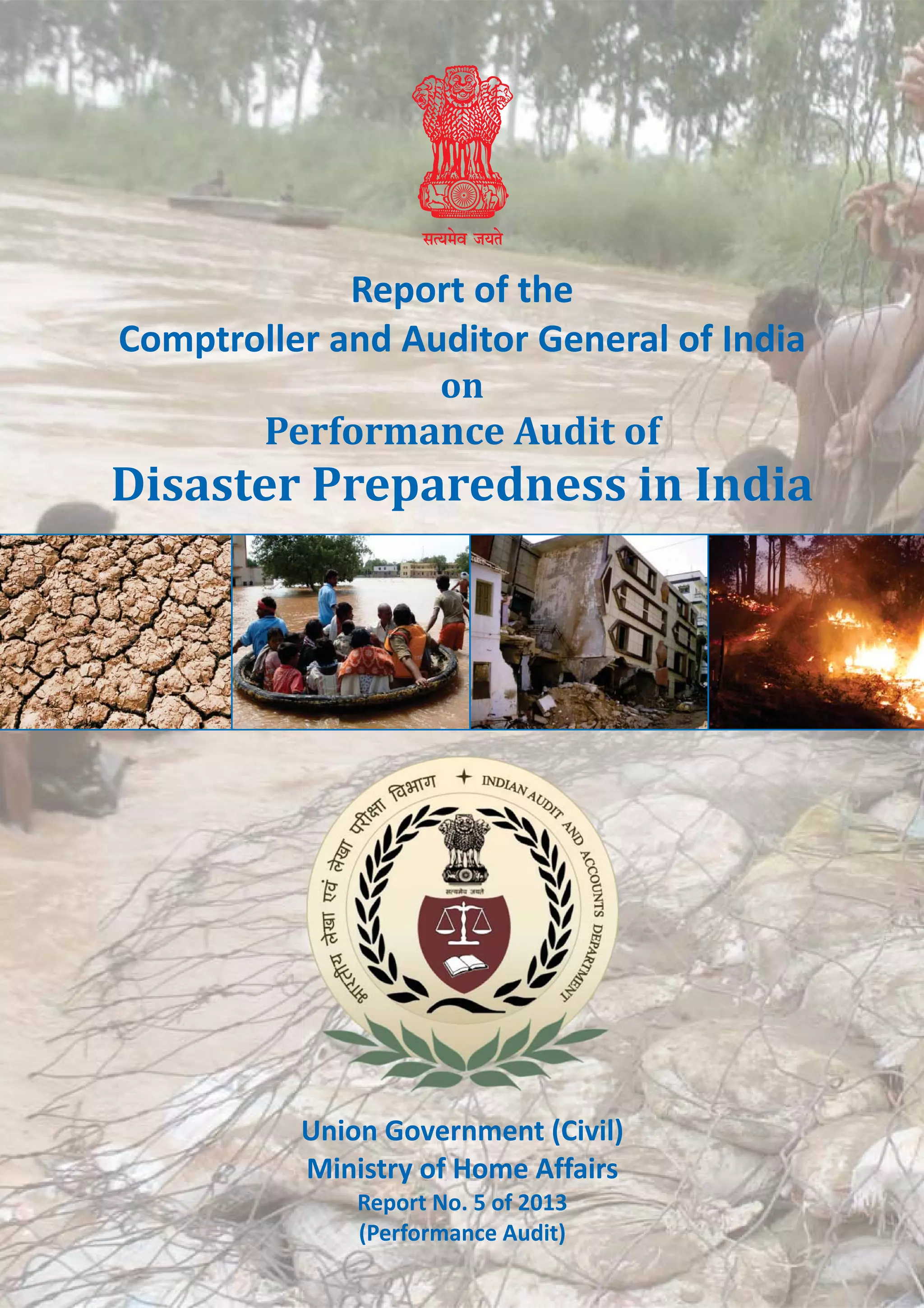 Performance Audit of Disaster Preparedness in India of Union Government ...