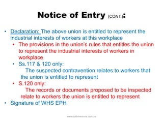 Union right of entry sia conference | PPTX