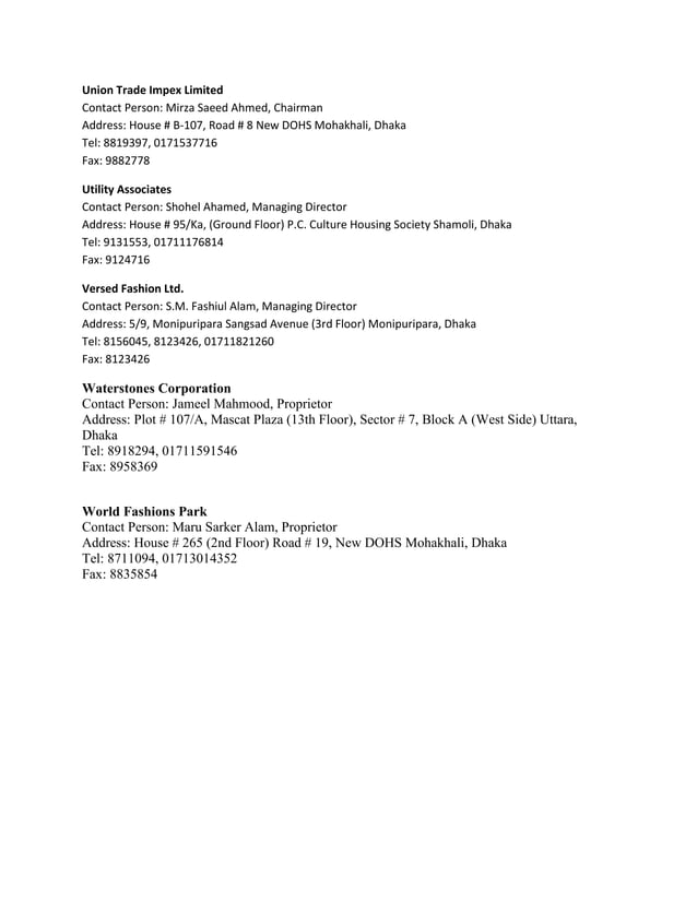 Union trade impex limited | PDF