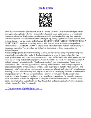 Union Unions And The Workplace | PDF