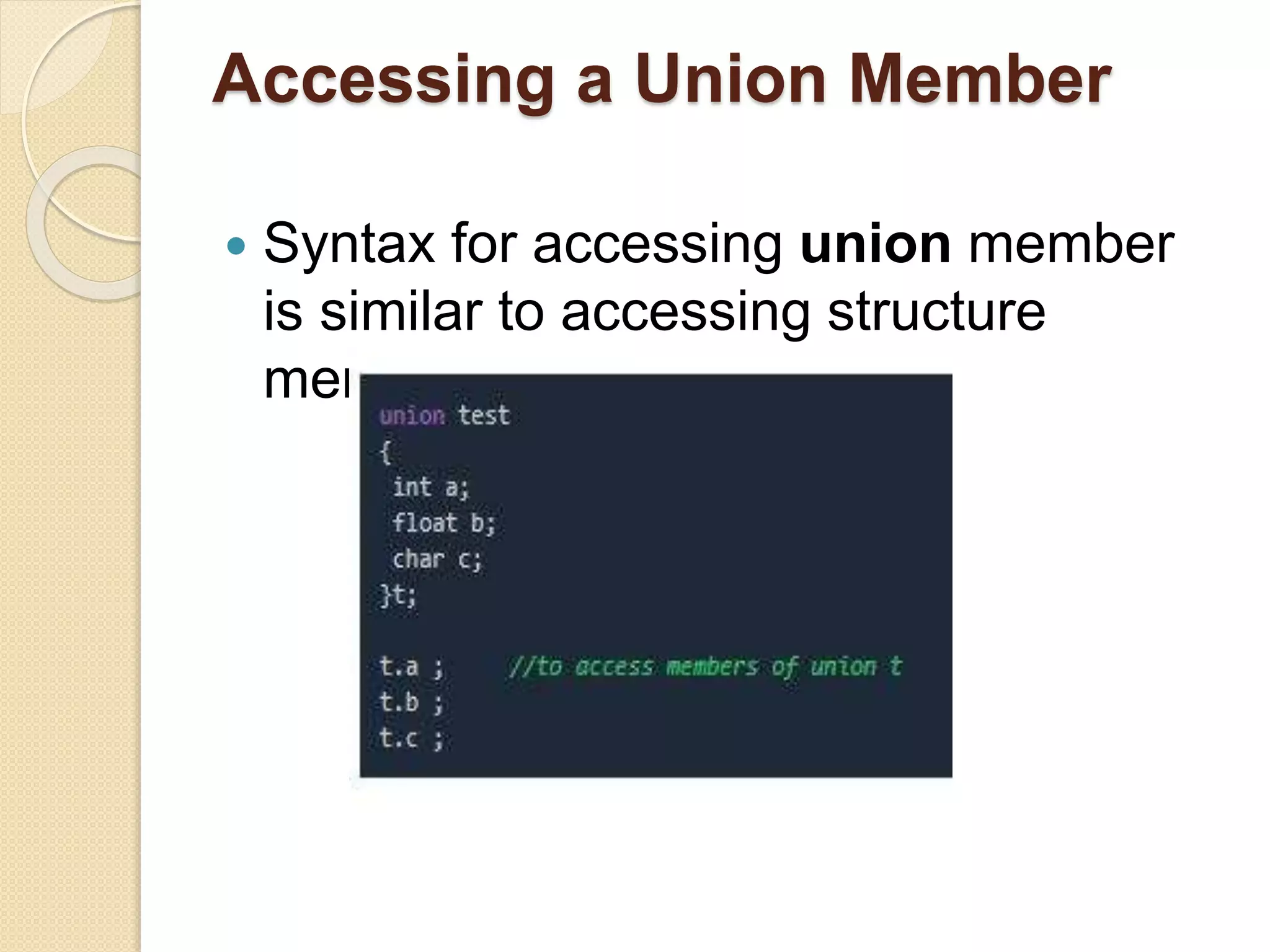 Union in c language | PPTX