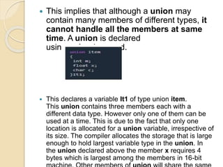 Union in c language | PPTX