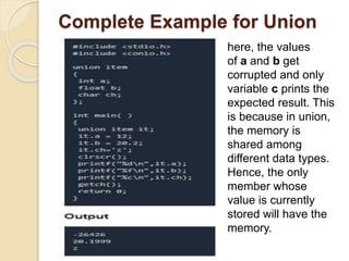 Union in c language | PPTX