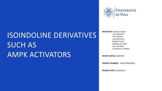 Isoindoline derivatives such as ampk activators | PPT