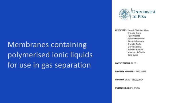 Membranes containing polymerised ionic liquids for use in gas separation | PPT