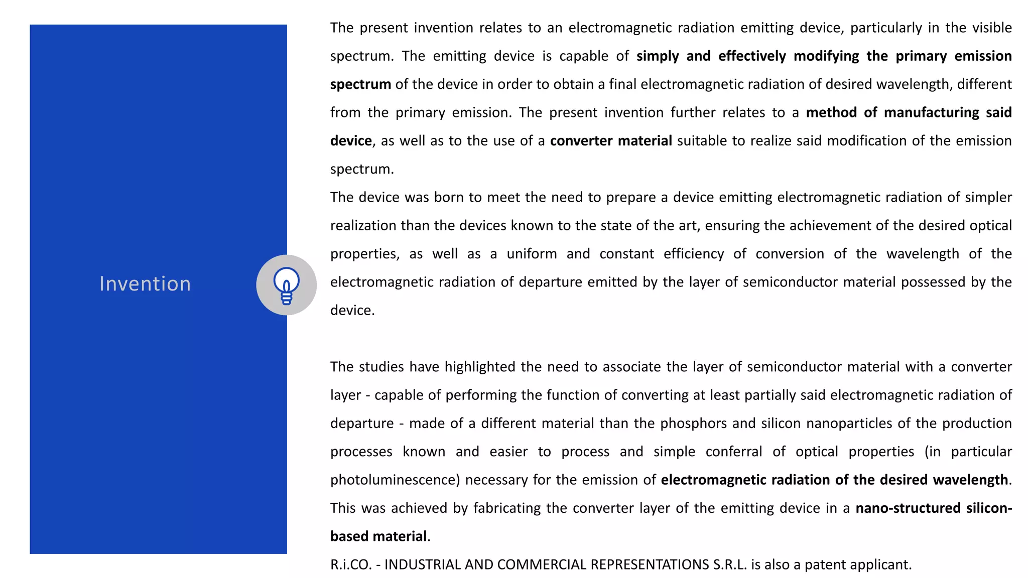 Radiation emitting device and manufacturing process thereof | PPT