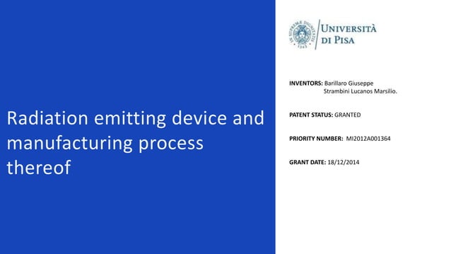 Radiation emitting device and manufacturing process thereof | PPT
