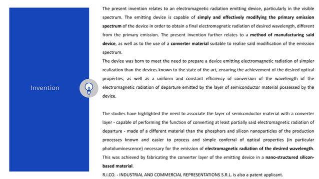 Radiation emitting device and manufacturing process thereof | PPT