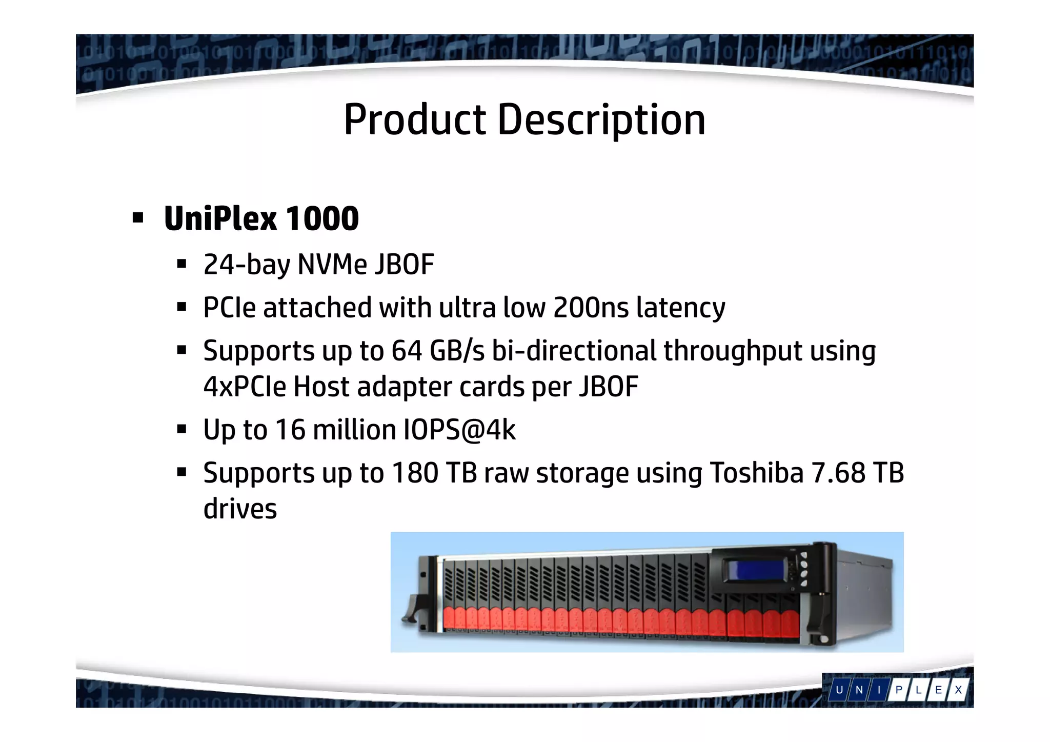 UniPlex 1000 Series PCIe NVMe JBOF | PPT UniPlex 1000 Series PCIe NVMe JBOF | PPT